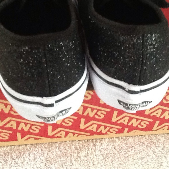 Vans | Shoes | Vans Authentic Girls Black Glitter Shoes Nwb | Poshmark